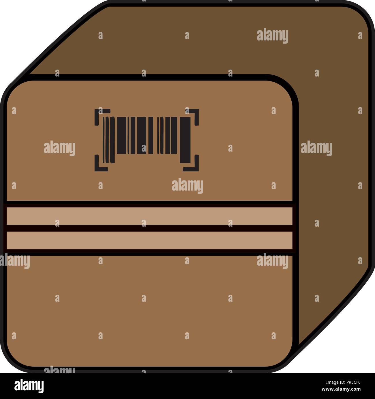 packing box carton with bar code vector illustration design Stock ...