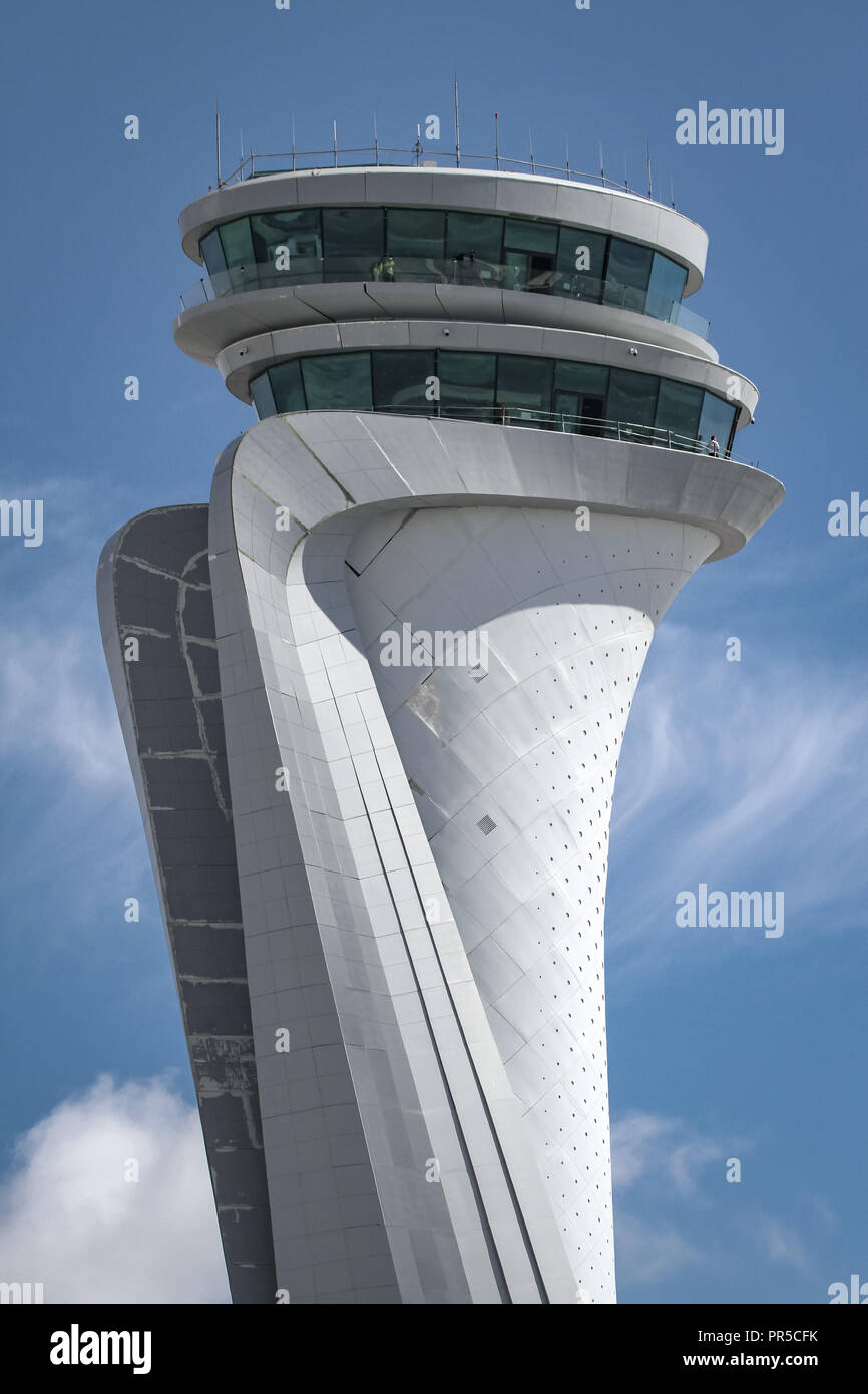 Air traffic control tower of Istanbul new Airport, Turkey Stock Photo ...