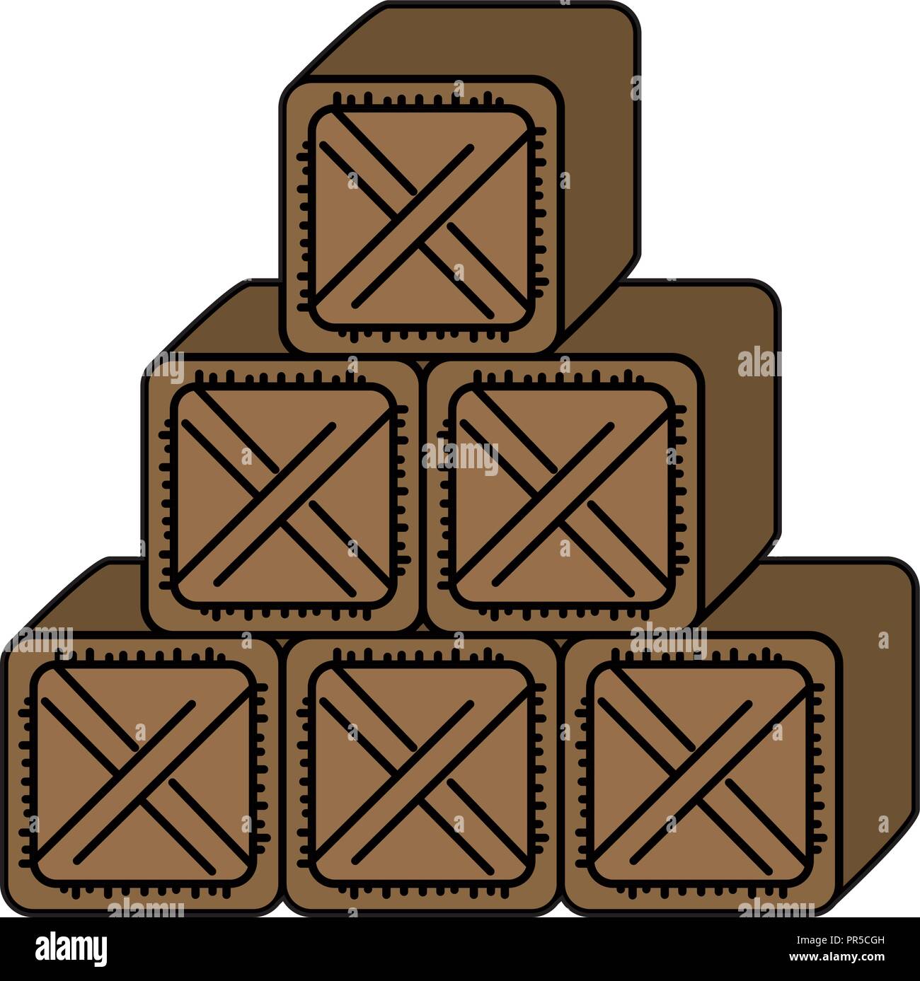 pile boxes wooden delivery service vector illustration design Stock ...