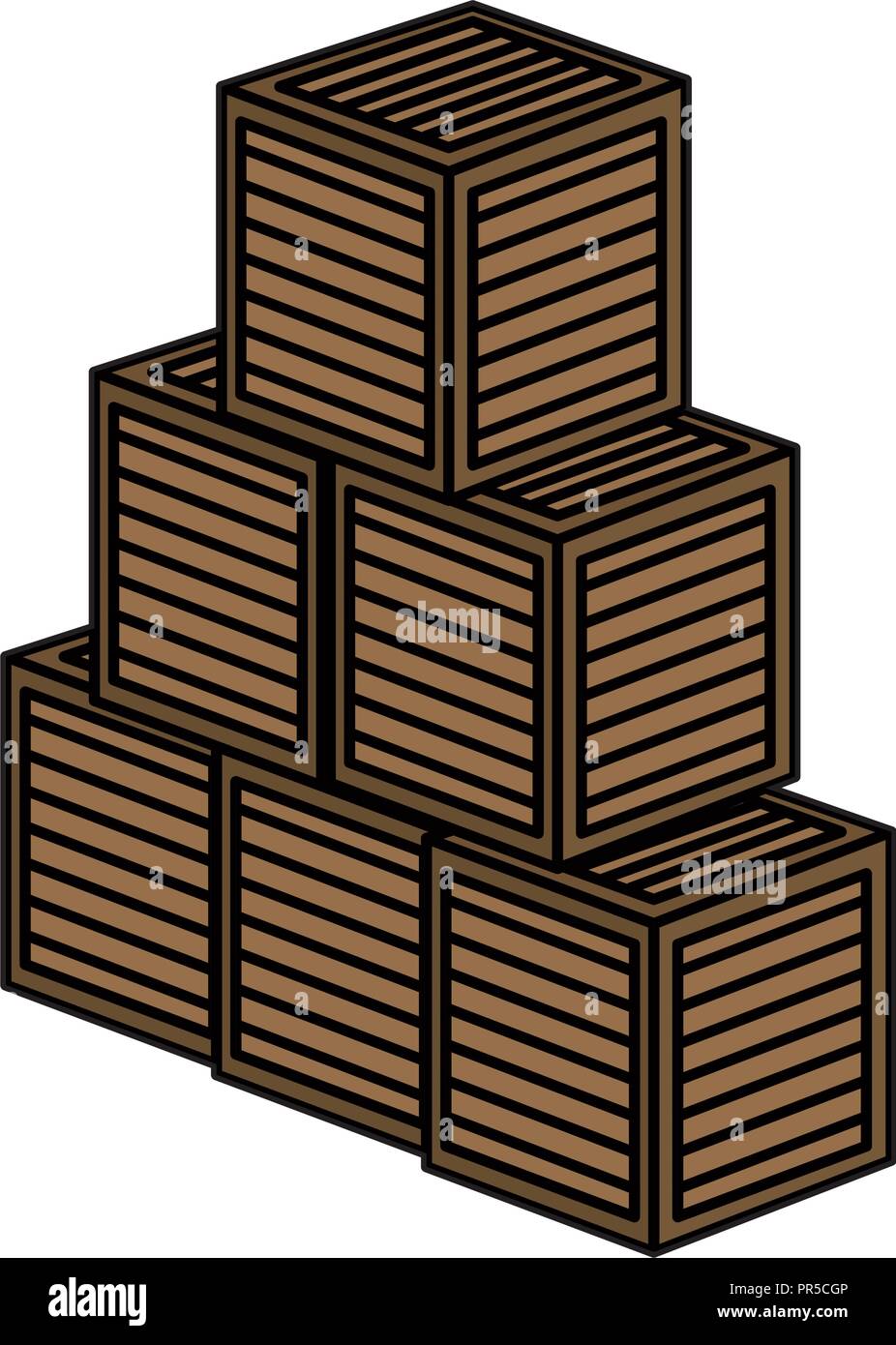 pile boxes wooden delivery service vector illustration design Stock ...