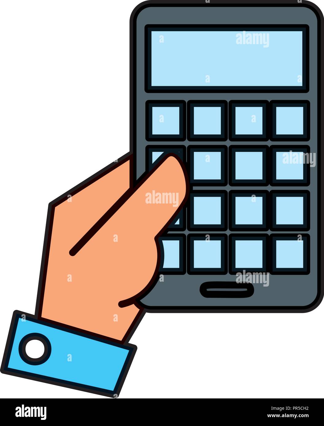 Hand using calculator Stock Vector Images - Alamy