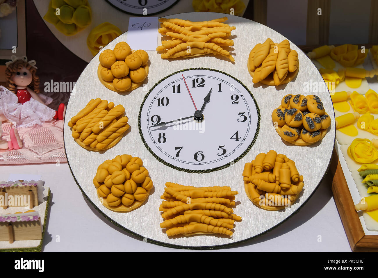 Sale of national Italian pasta souvenirs at the street gift shop in ...