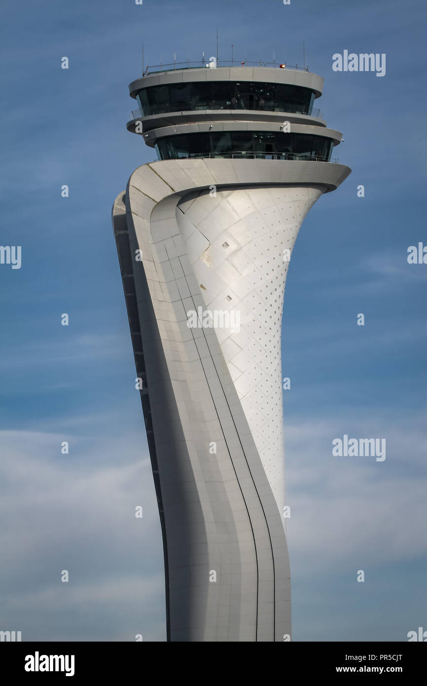 Air traffic control tower of Istanbul new Airport, Turkey Stock Photo ...