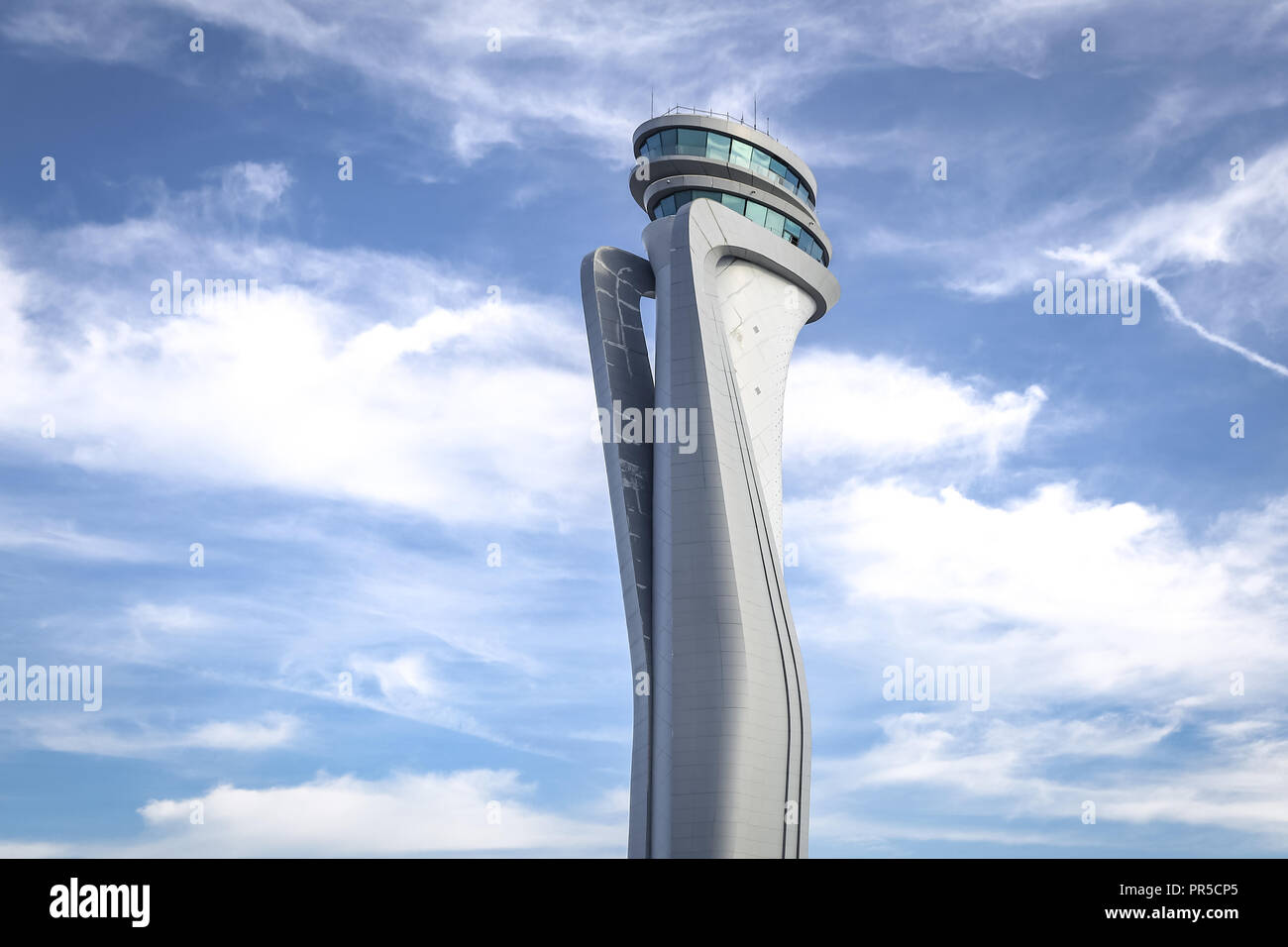 Air traffic control tower of Istanbul new Airport, Turkey Stock Photo ...