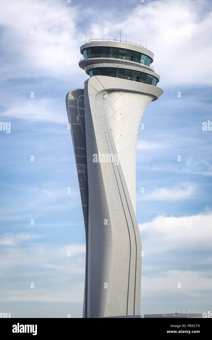 Air traffic control tower of Istanbul new Airport, Turkey Stock Photo ...