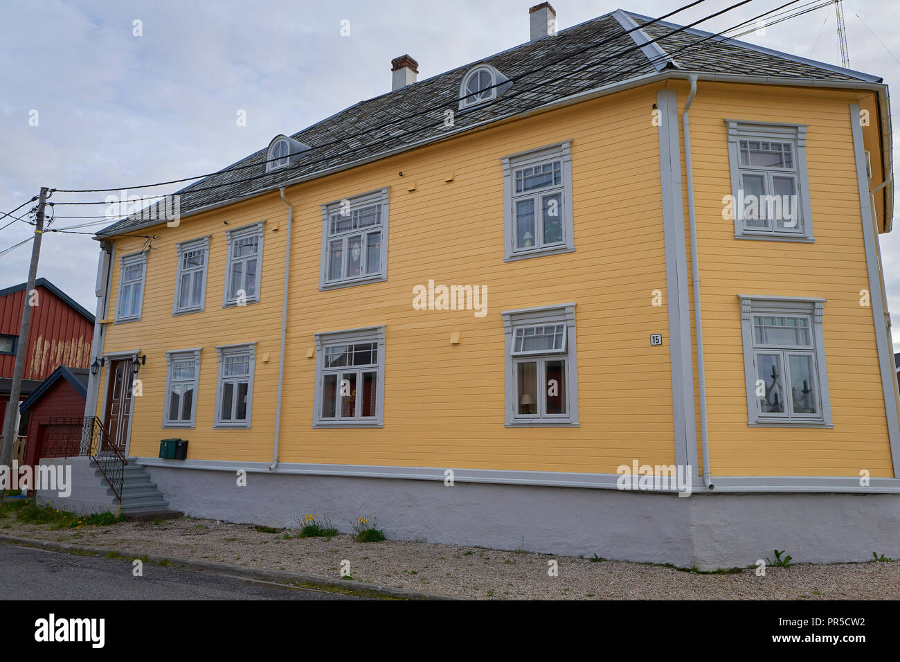 A Traditional Wooden Painted Norwegian House In Vardø, Finnmark County ...