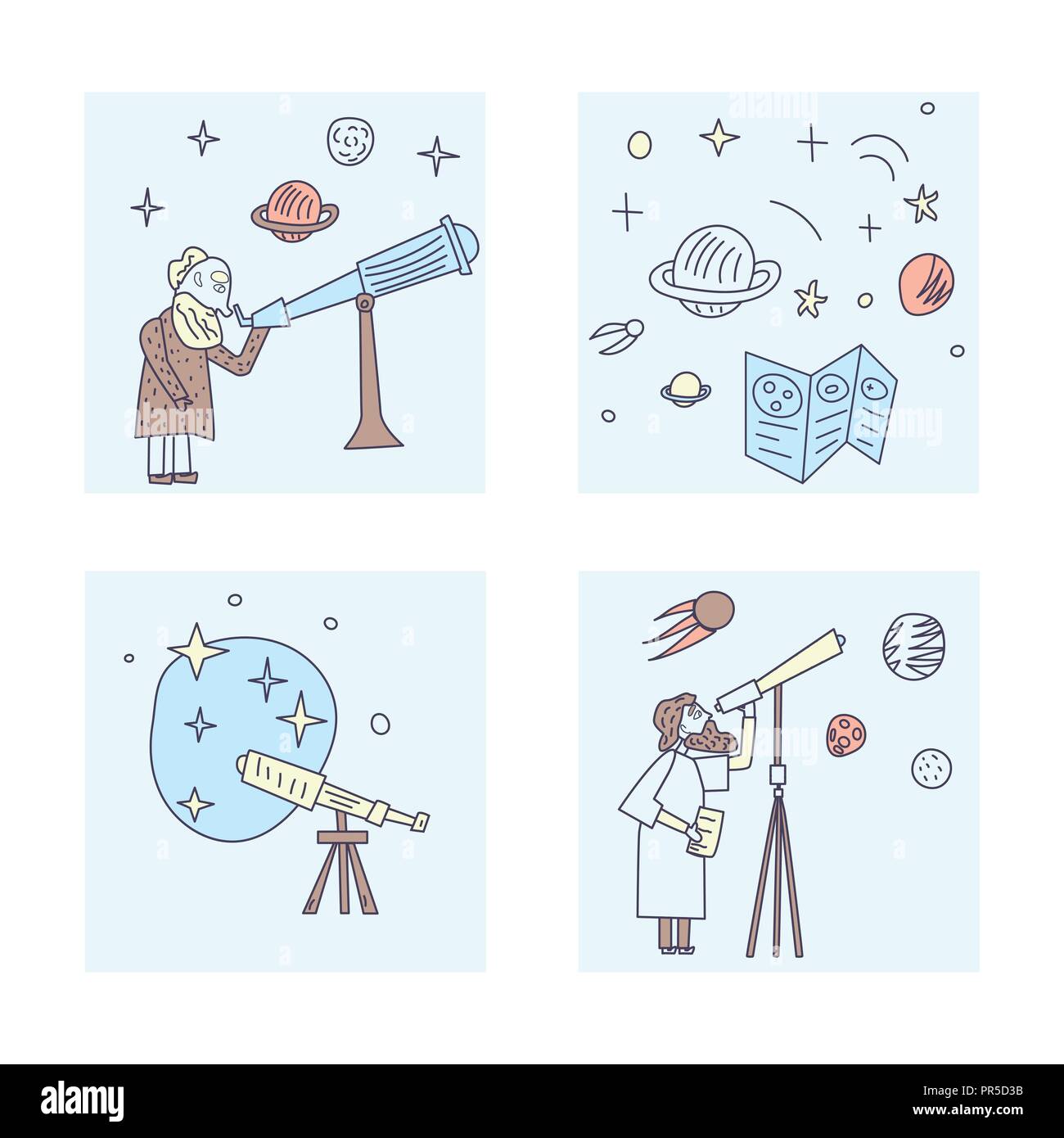 Astronomer Space Science Man Vector High Resolution Stock Photography ...