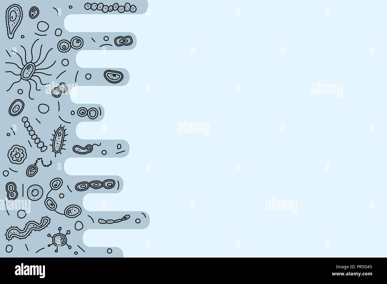 Bacteria cell background. Template wit microorganism collection and ...