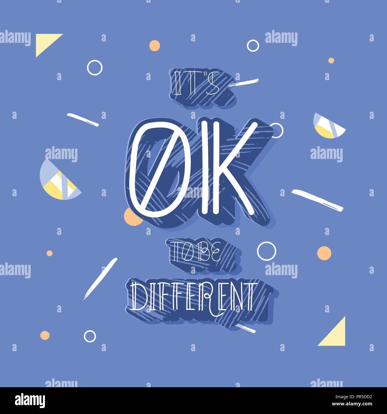 It's Ok To Be Different Quote. Handwritten Lettering Vector Composition ...