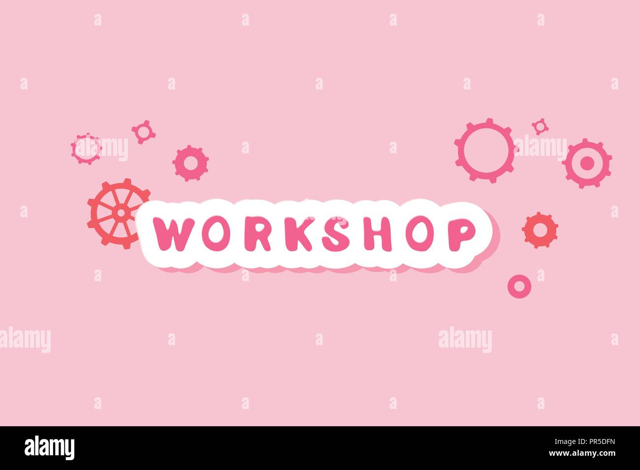 Workshop announcement composition. Template with handwritten lettering ...