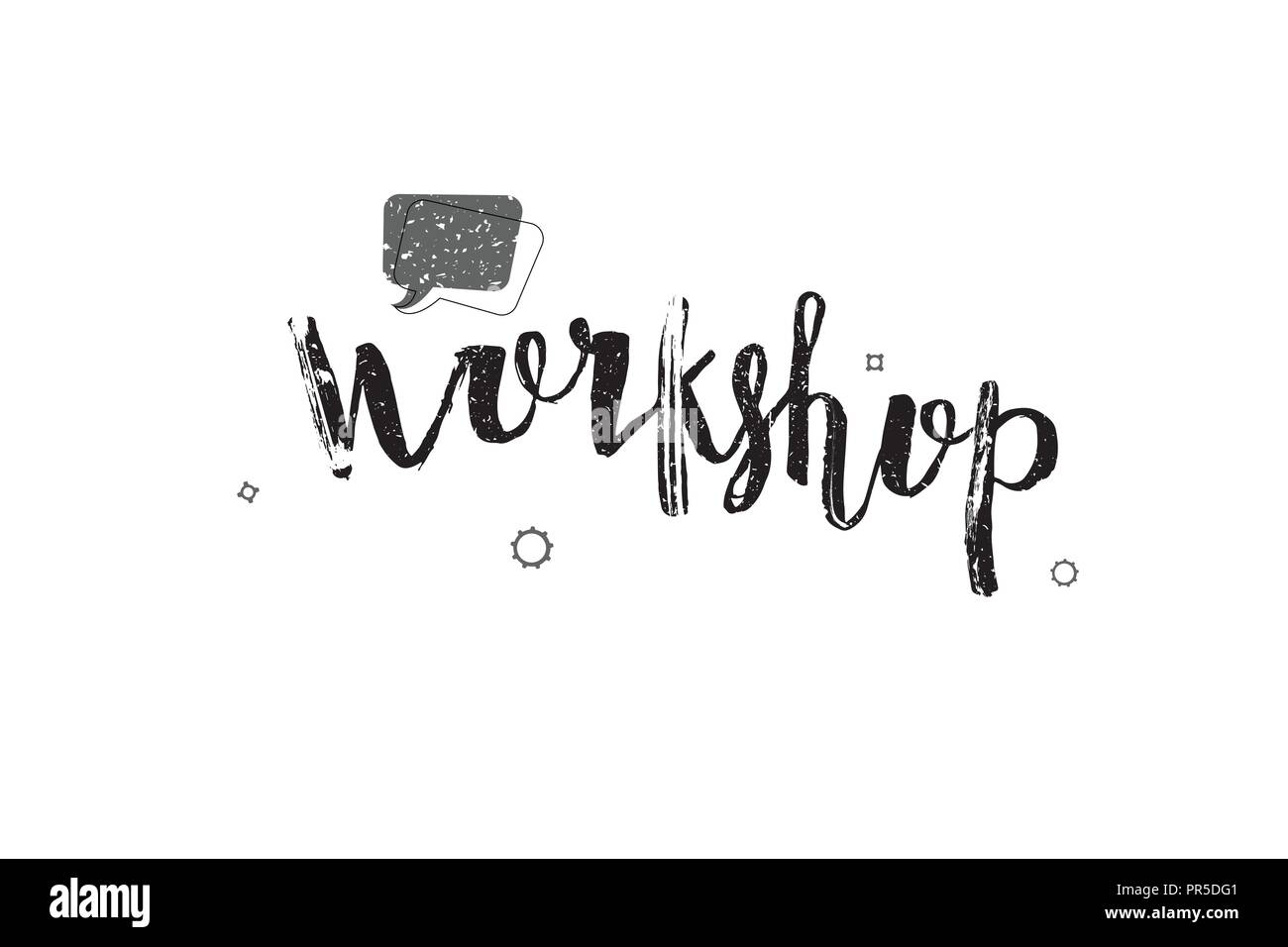 Workshop announcement composition. Template with handwritten lettering ...