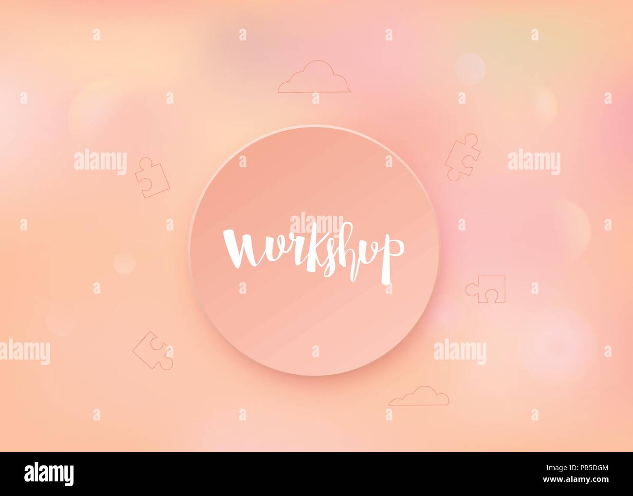 Workshop announcement composition. Template with handwritten lettering ...