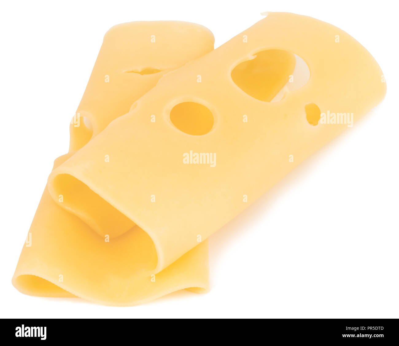 two Cheese slices isolated on white background Stock Photo - Alamy