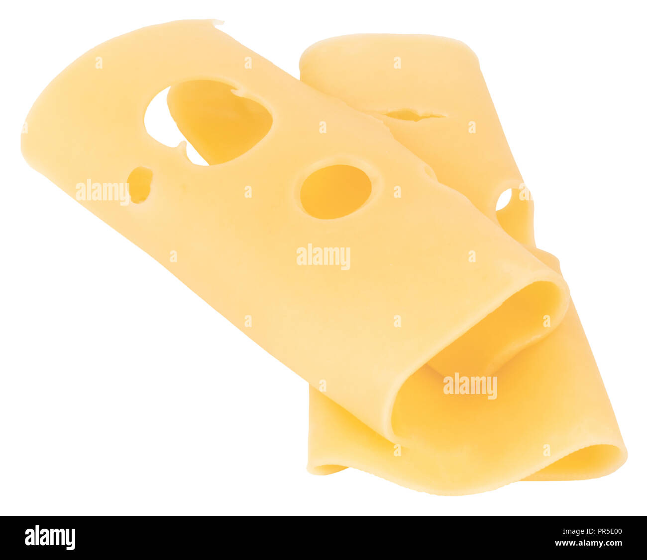 two Cheese slices isolated on white background Stock Photo - Alamy