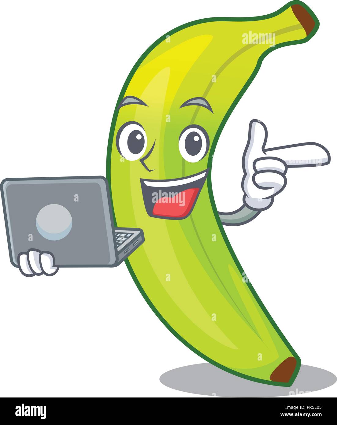 With laptop green banana cartoon in the market Stock Vector Image & Art ...