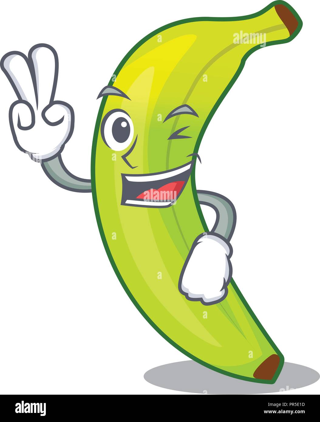 Two finger character natural fruit fresh green banana Stock Vector ...