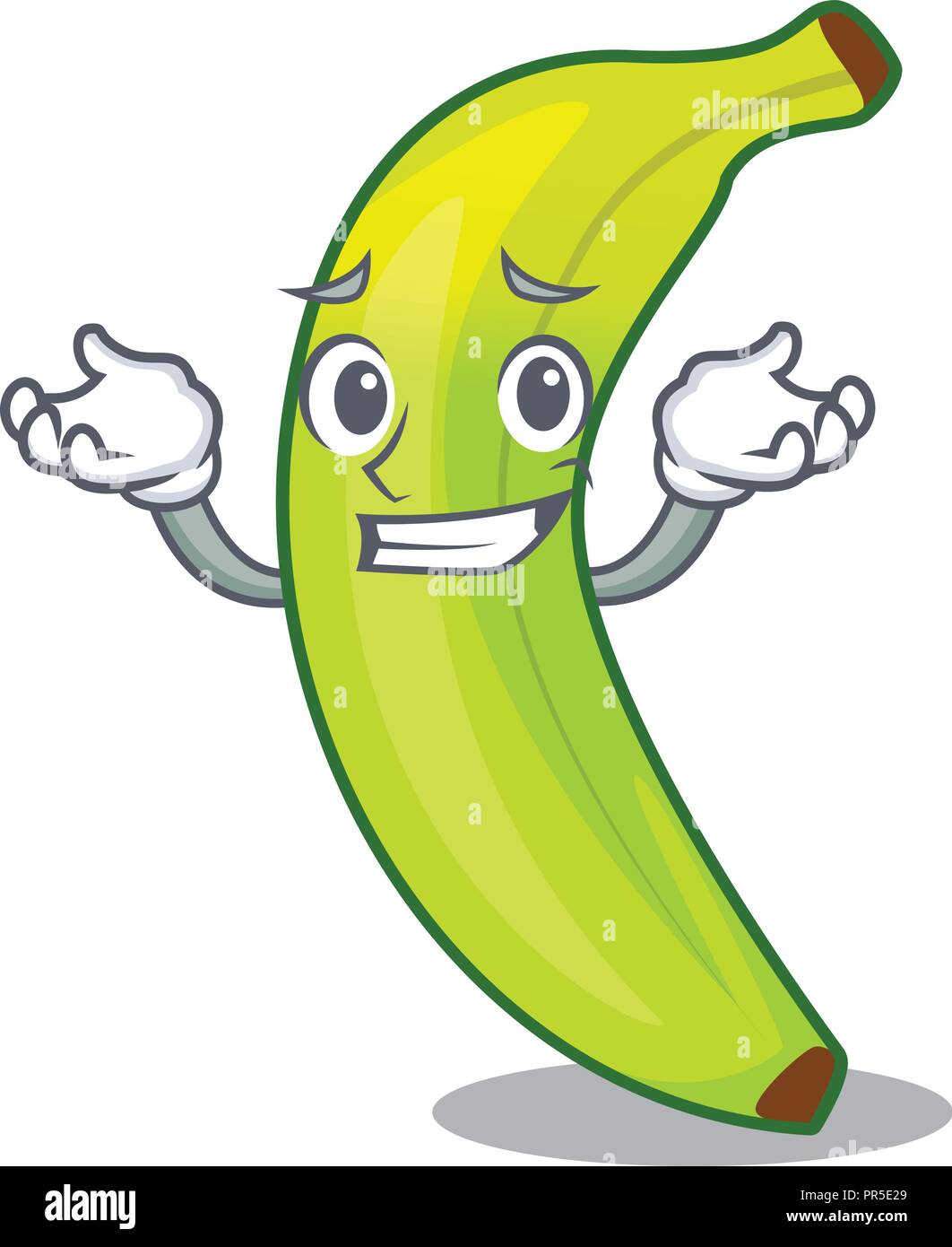 Grinning character natural fruit fresh green banana Stock Vector Image ...