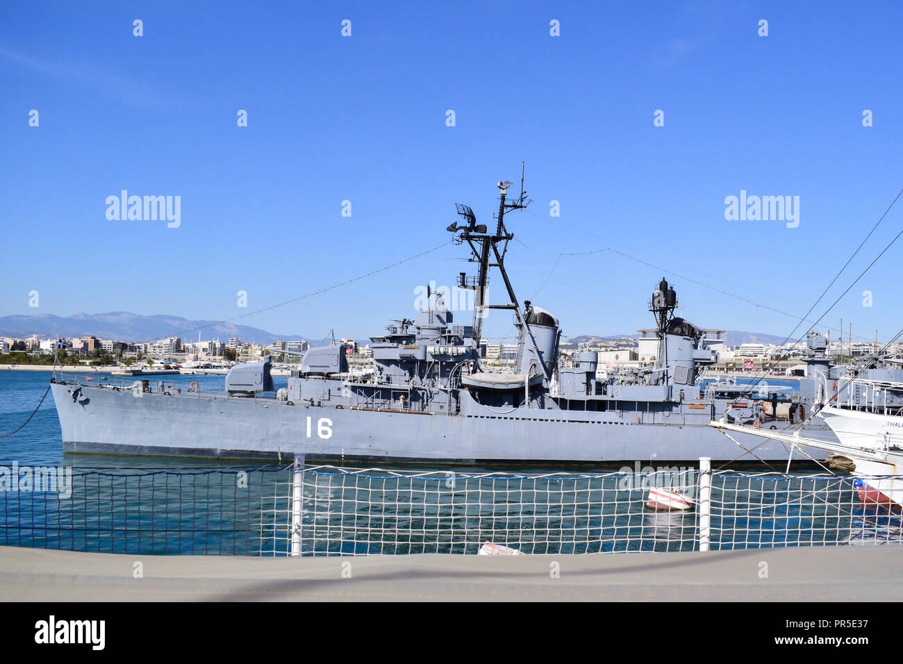Marina Flisvos, Athens - April 2 2017: Velos destroyer and museum as ...