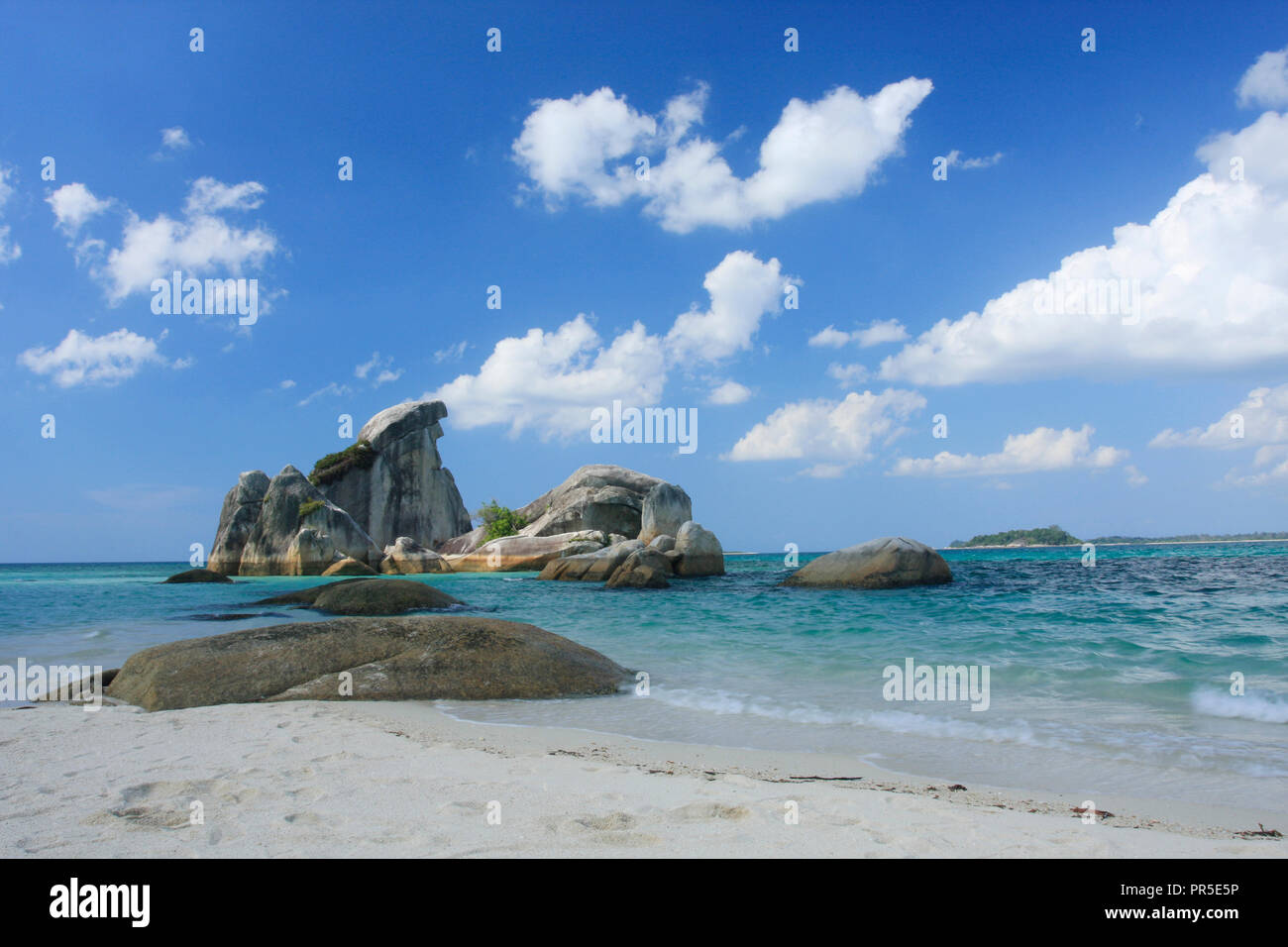 beautiful head of bird stone at Belitung island , Indonesia Stock Photo ...
