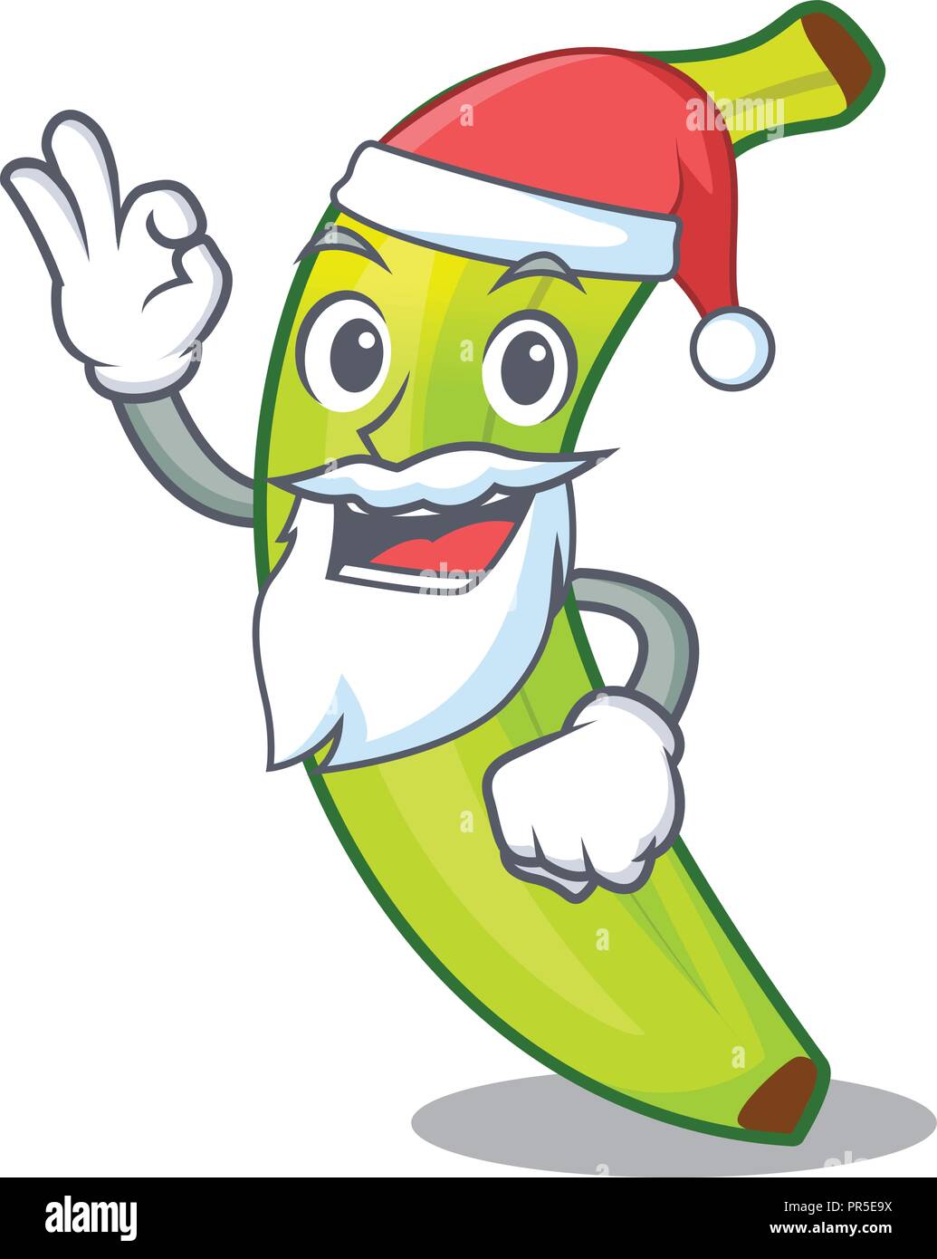 Santa fruit green bananas isolated on mascot Stock Vector Image & Art ...