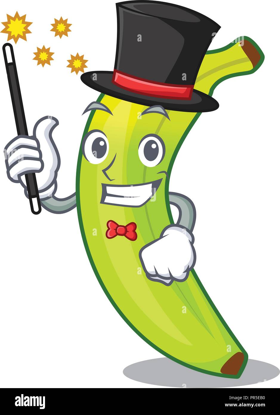 Magician fruit green bananas isolated on mascot Stock Vector Image ...