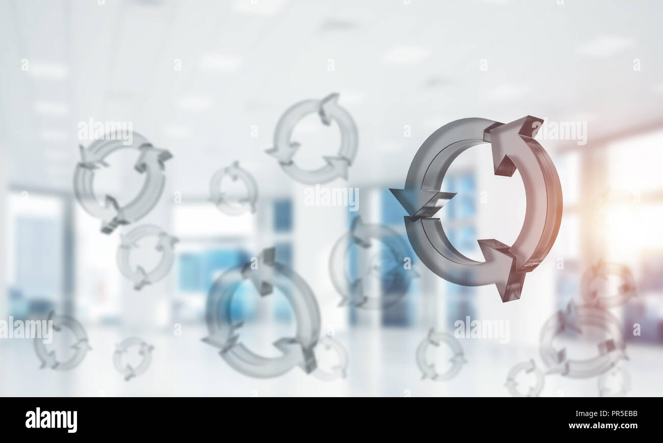 Concept of reuse and recycle presented by glass icon in air. Mix Stock ...