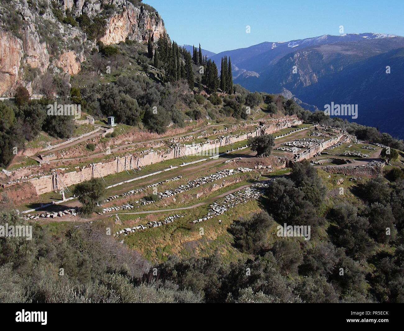 Delphi ancient sanctuary Phocis Greece Stock Photo - Alamy