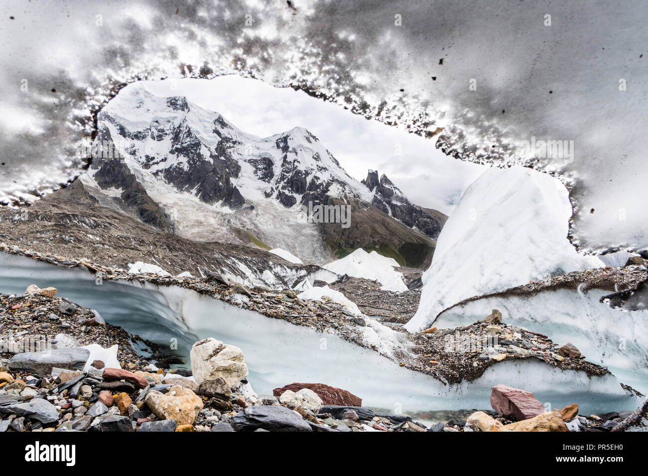 Ice mounds near Goro II campsite, Baltoro glacier, Karakoram, Pakistan ...
