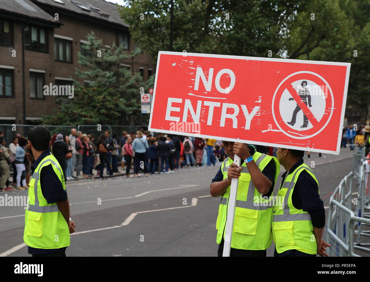 London, UK - August 27, 2018: Notting Hill Carnival Security guards ...