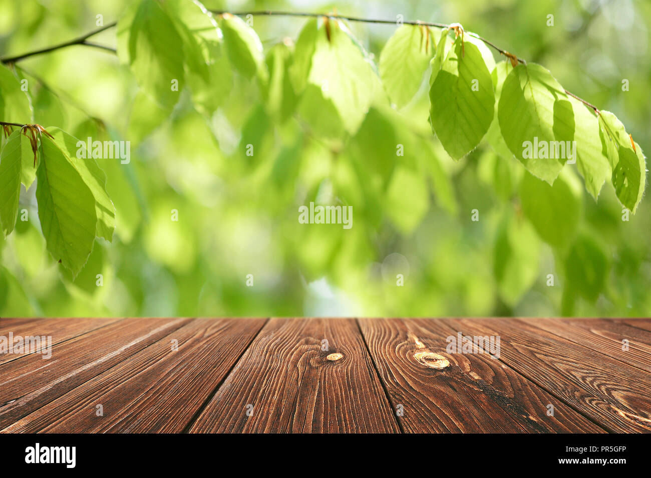 Empty table for display montages Stock Photo - Alamy