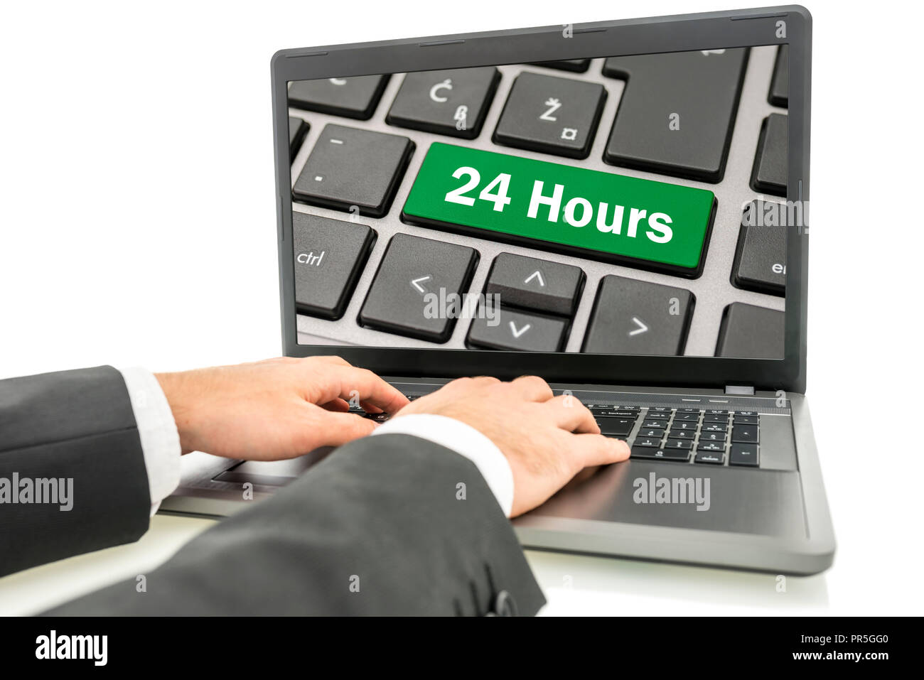 24 hours online computer service Stock Photo - Alamy
