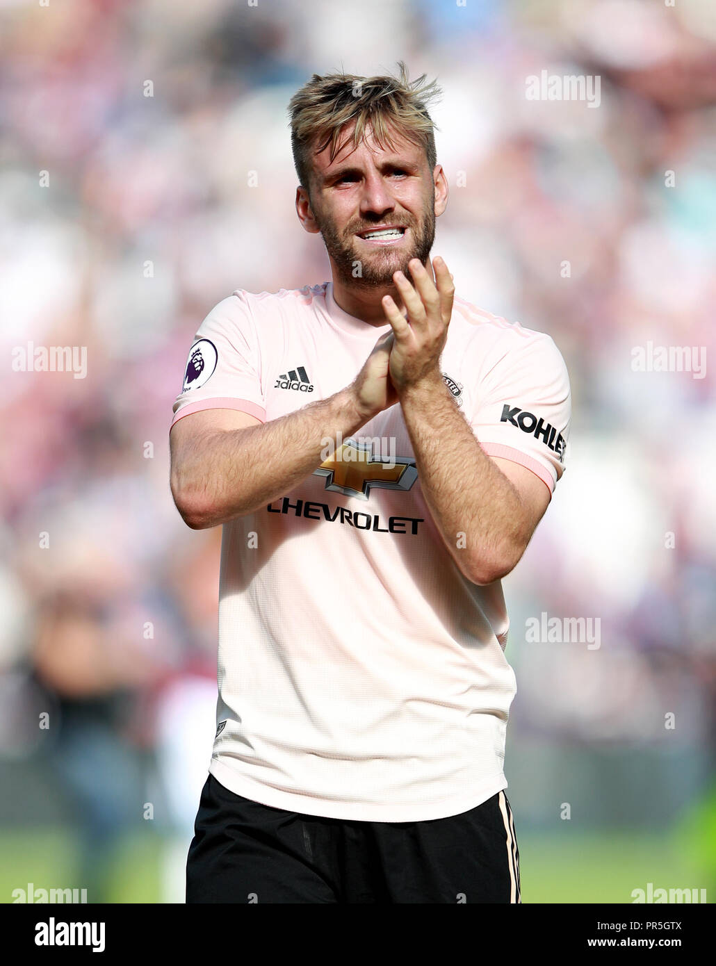 Manchester United's Luke Shaw applauds the fans after the Premier ...