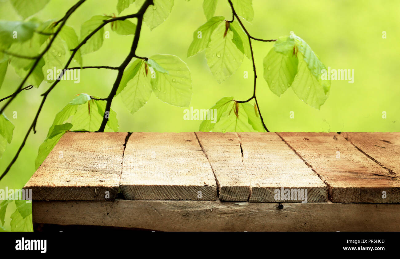 Wooden table background Stock Photo - Alamy