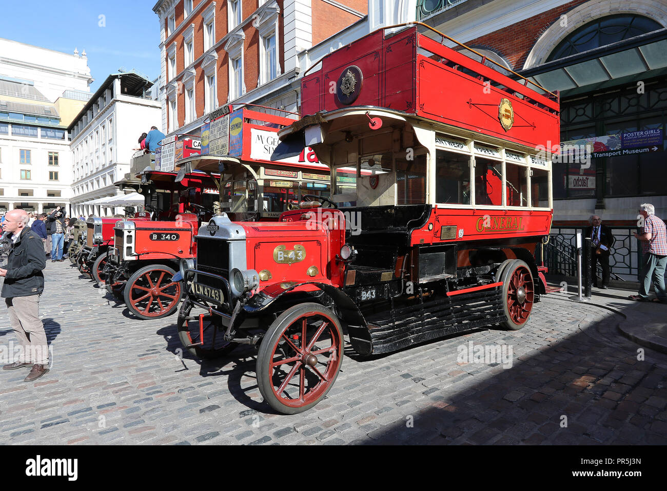 , The last four surviving B-type Battle Buses on display in Covent ...