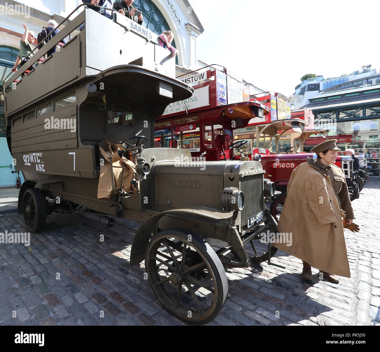 , The last four surviving B-type Battle Buses on display in Covent ...