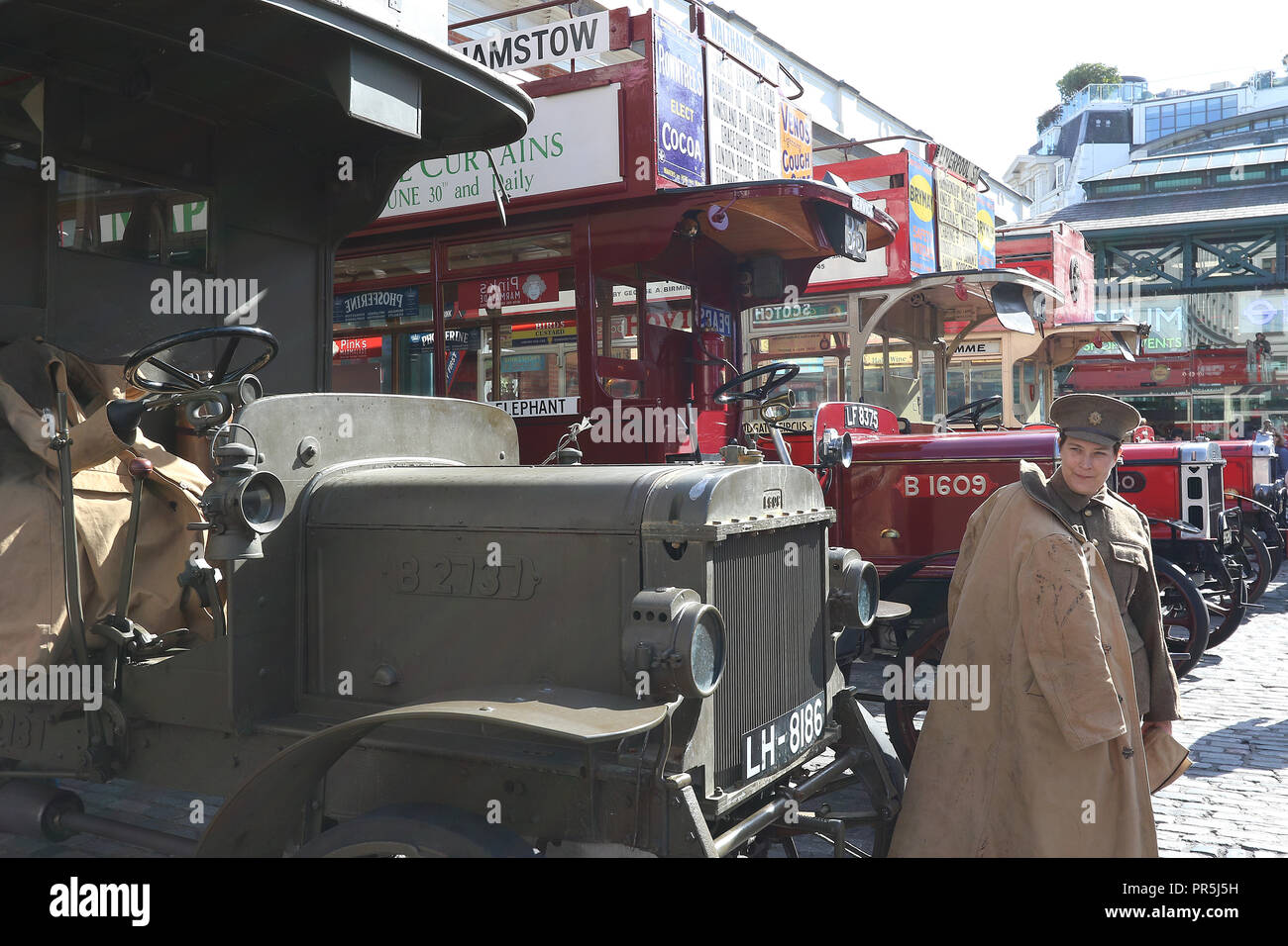 , The last four surviving B-type Battle Buses on display in Covent ...