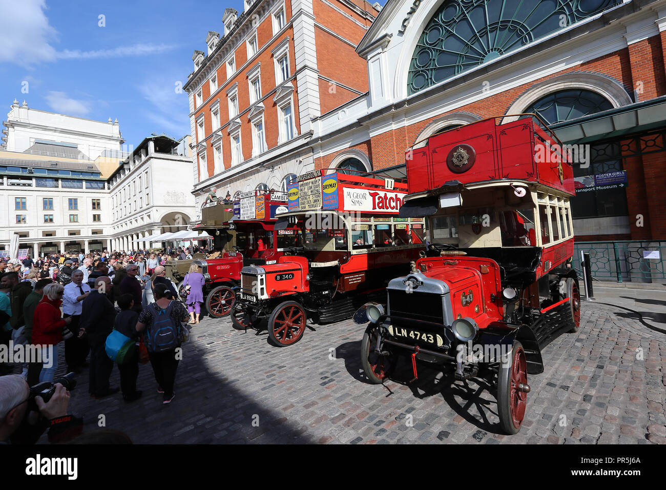 , The last four surviving B-type Battle Buses on display in Covent ...