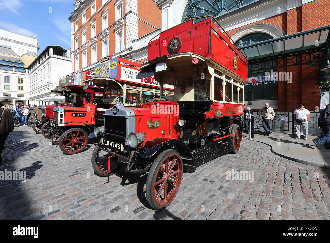, The last four surviving B-type Battle Buses on display in Covent ...