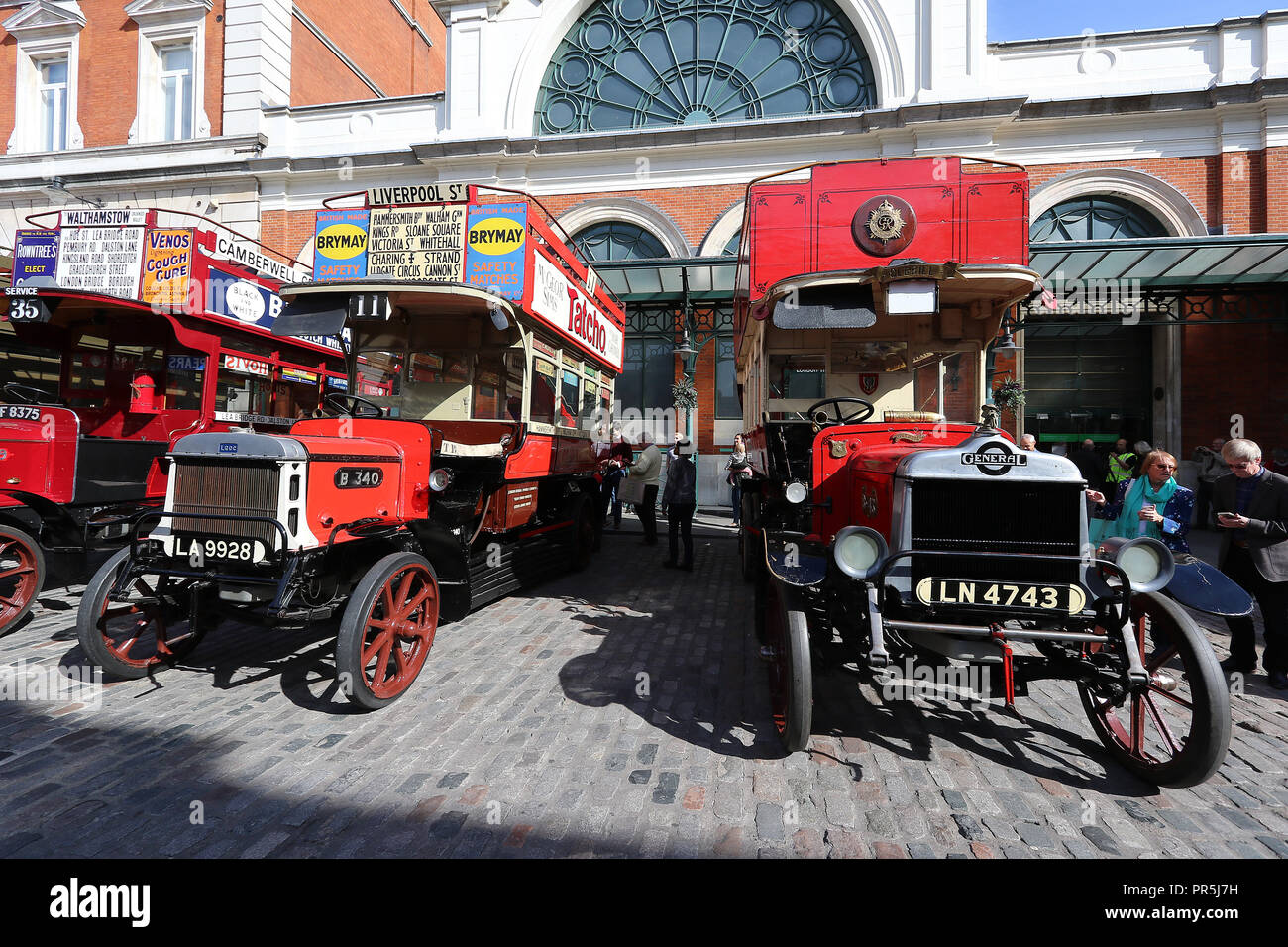 , The last four surviving B-type Battle Buses on display in Covent ...