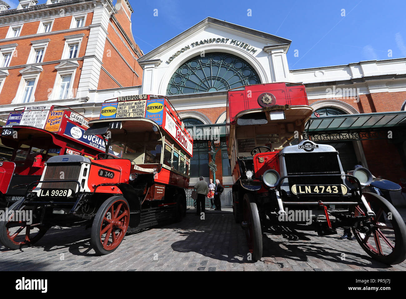 , The last four surviving B-type Battle Buses on display in Covent ...