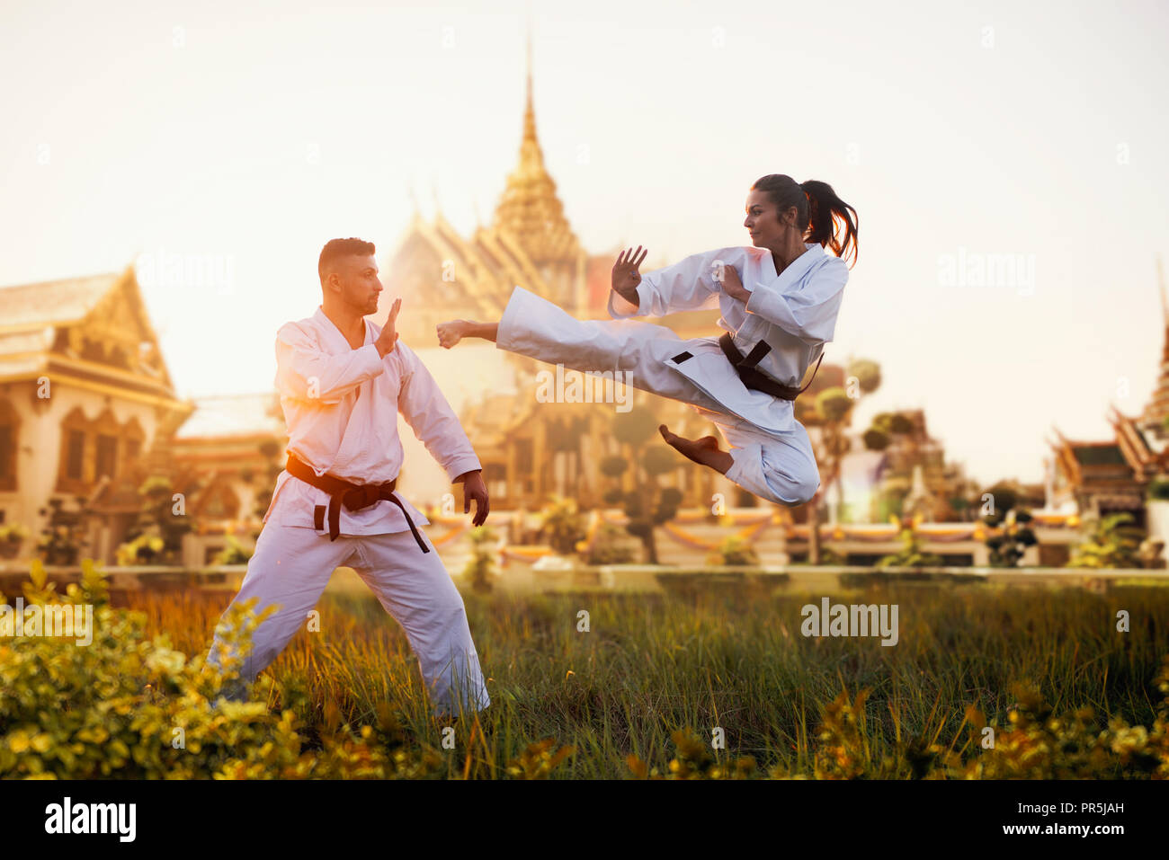 Flying Karate Kick Female