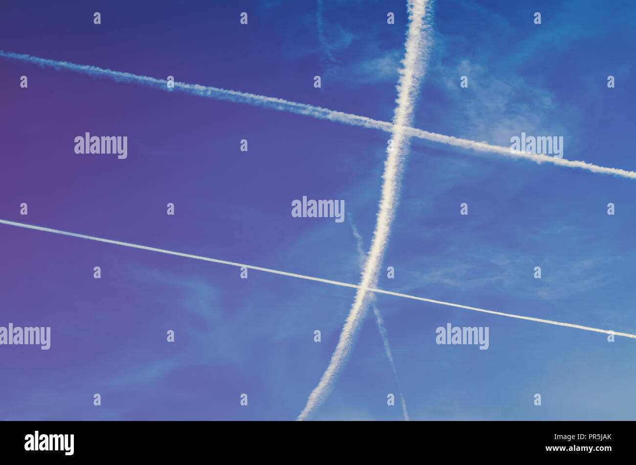 The aircraft trails Stock Photo - Alamy