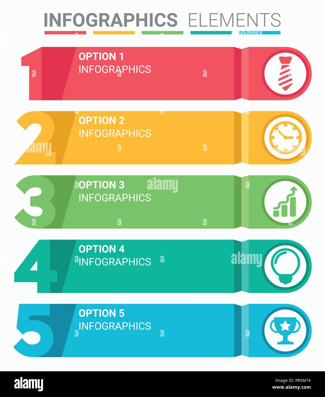 INFOGRAPHICS element abstract design the number top five list template ...