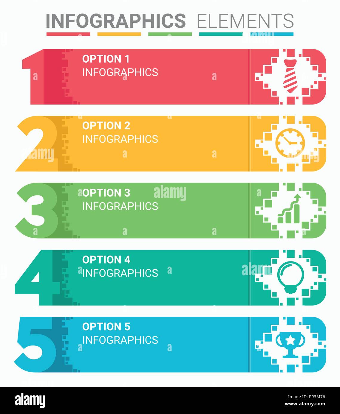 INFOGRAPHICS element abstract design the number top five list template ...