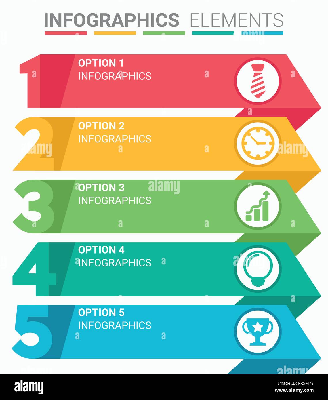 INFOGRAPHICS element abstract design the number top five list template ...