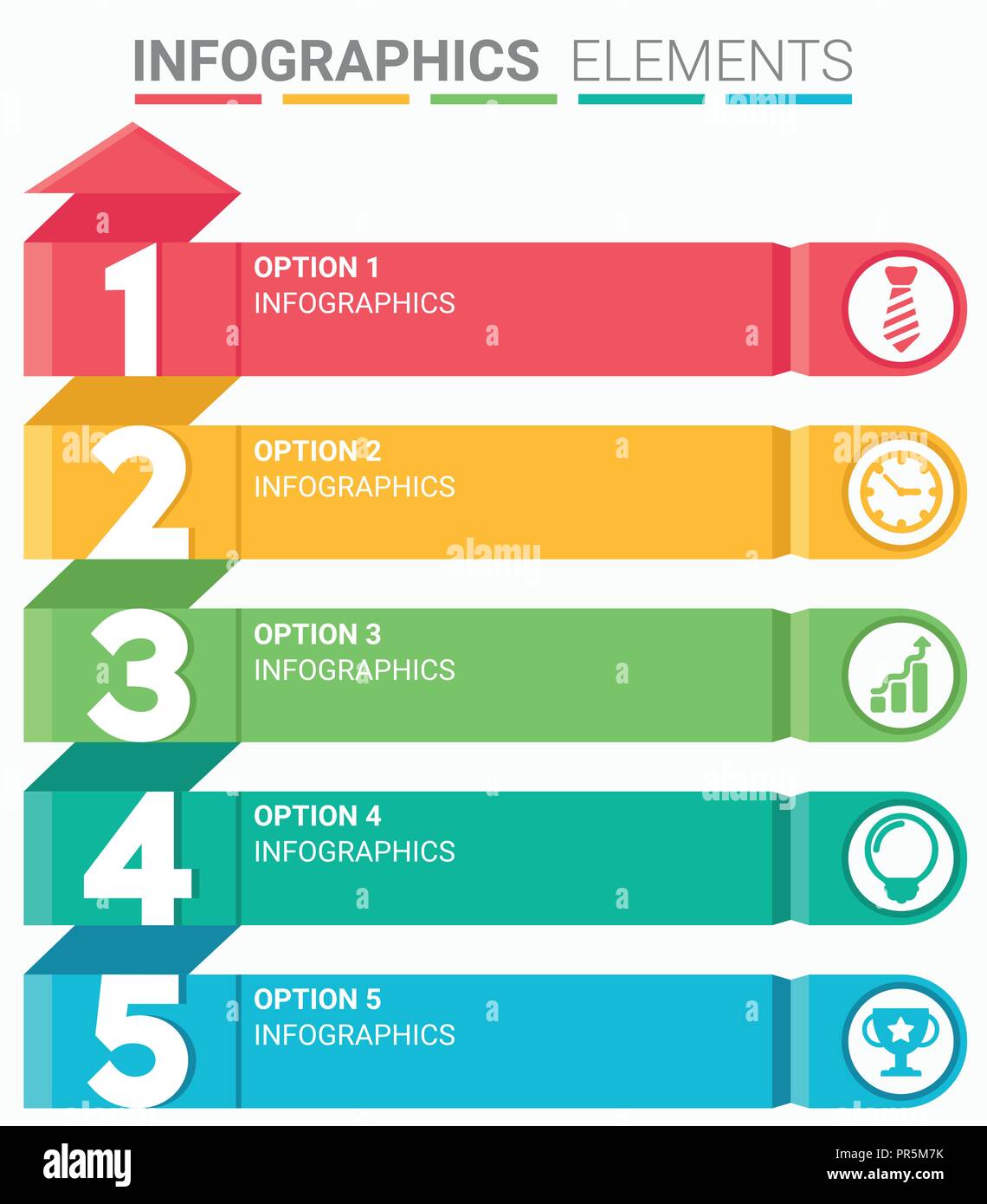 INFOGRAPHICS element abstract design the number top five list template ...