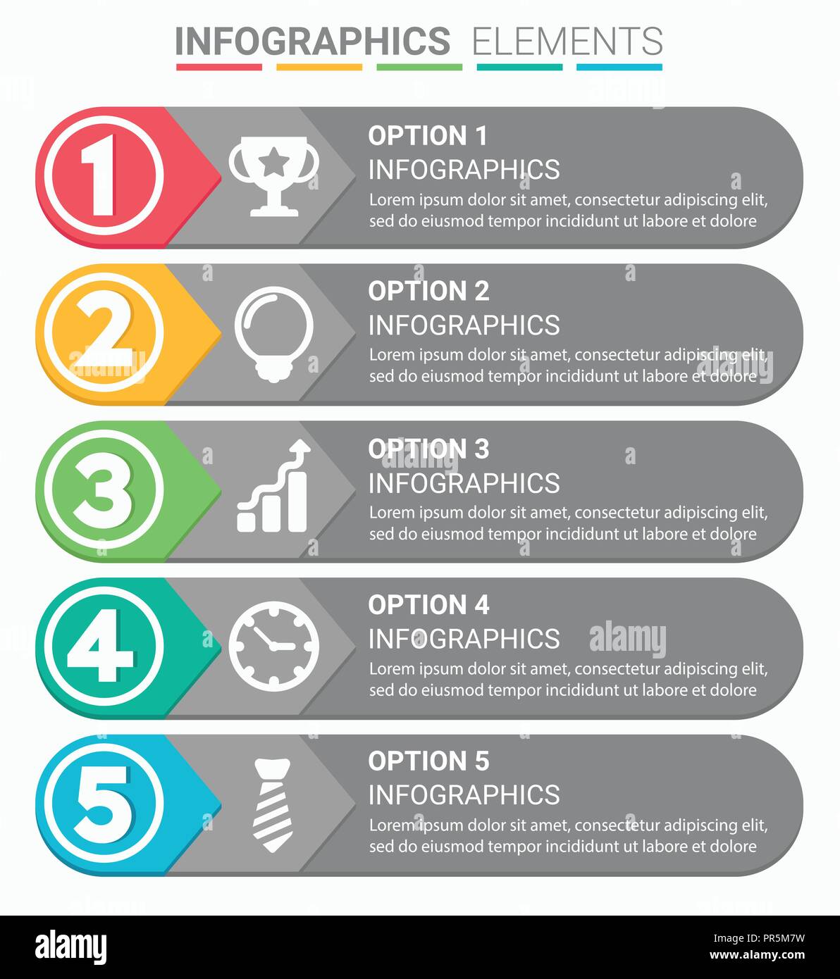 INFOGRAPHICS element abstract design the number top five list template ...