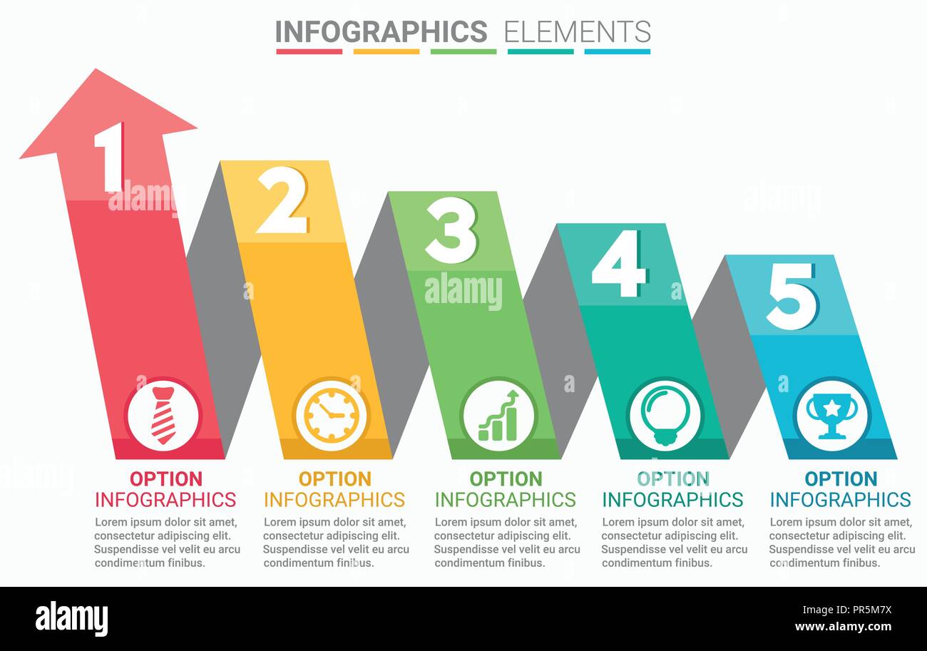 INFOGRAPHICS element abstract design the number top five list template ...