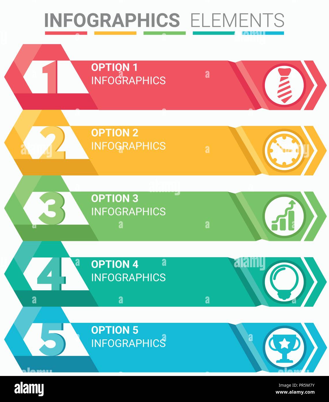INFOGRAPHICS element abstract design the number top five list template ...