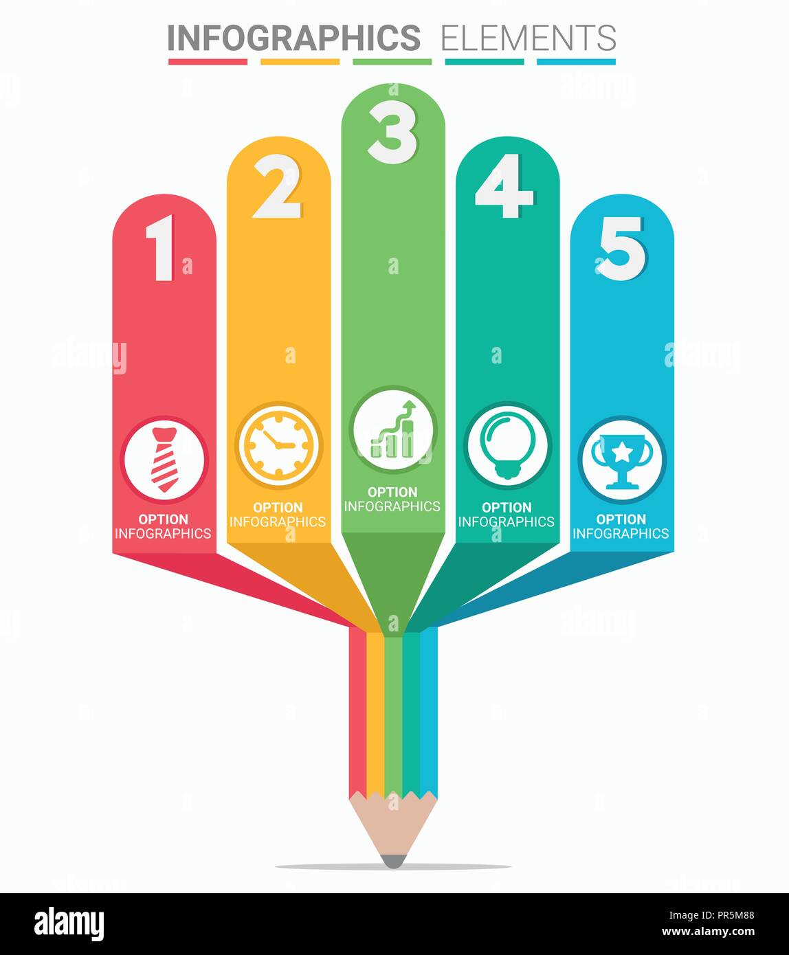 INFOGRAPHICS element abstract design the number top five list template ...